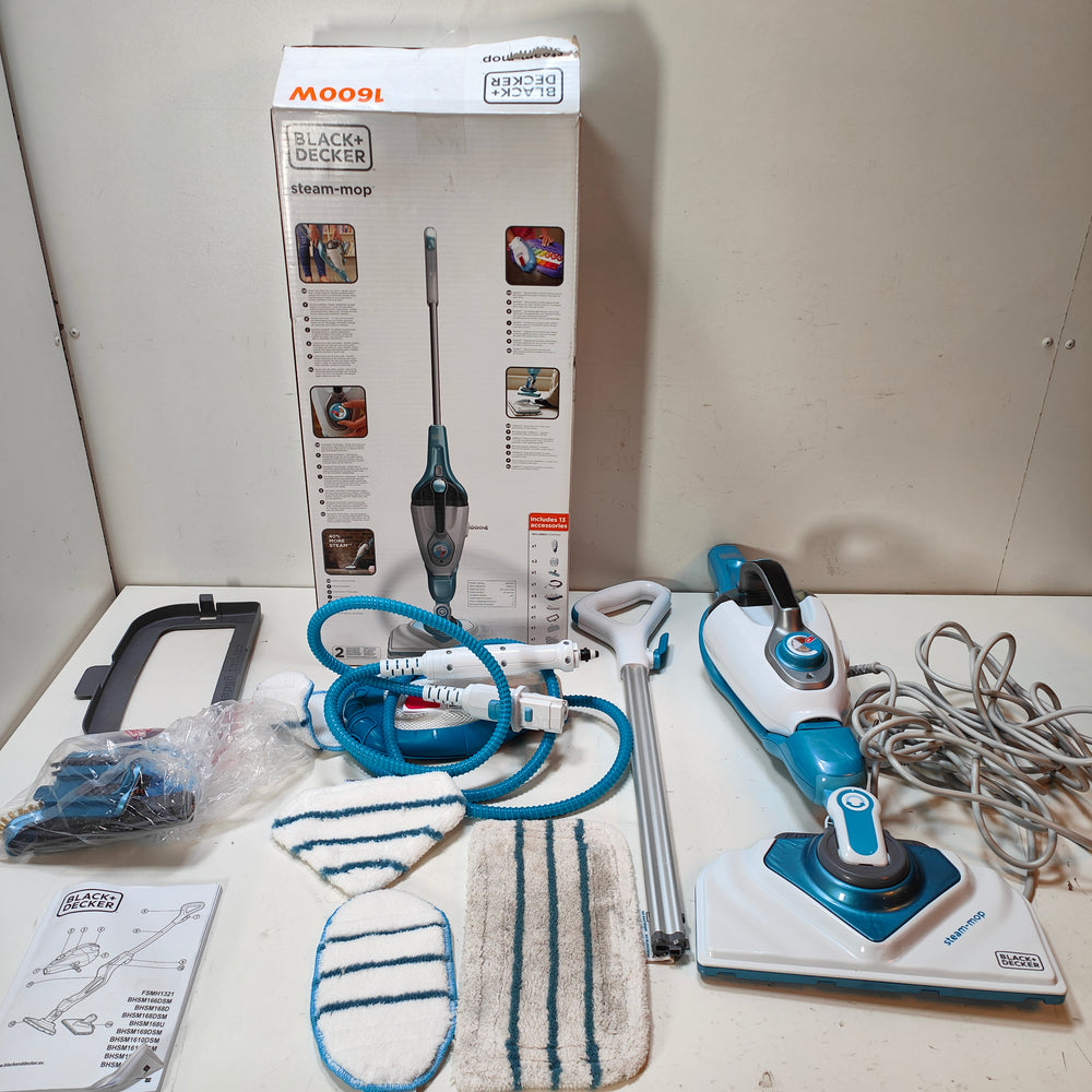 BLACK+DECKER 1600W Steam Mop 15 Accessories | Steam Cleaners